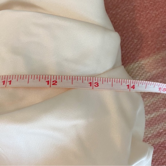 DFAY | Dresses | Dfay Lace Trim Ruched Satin Mini Dress New With Tags ...